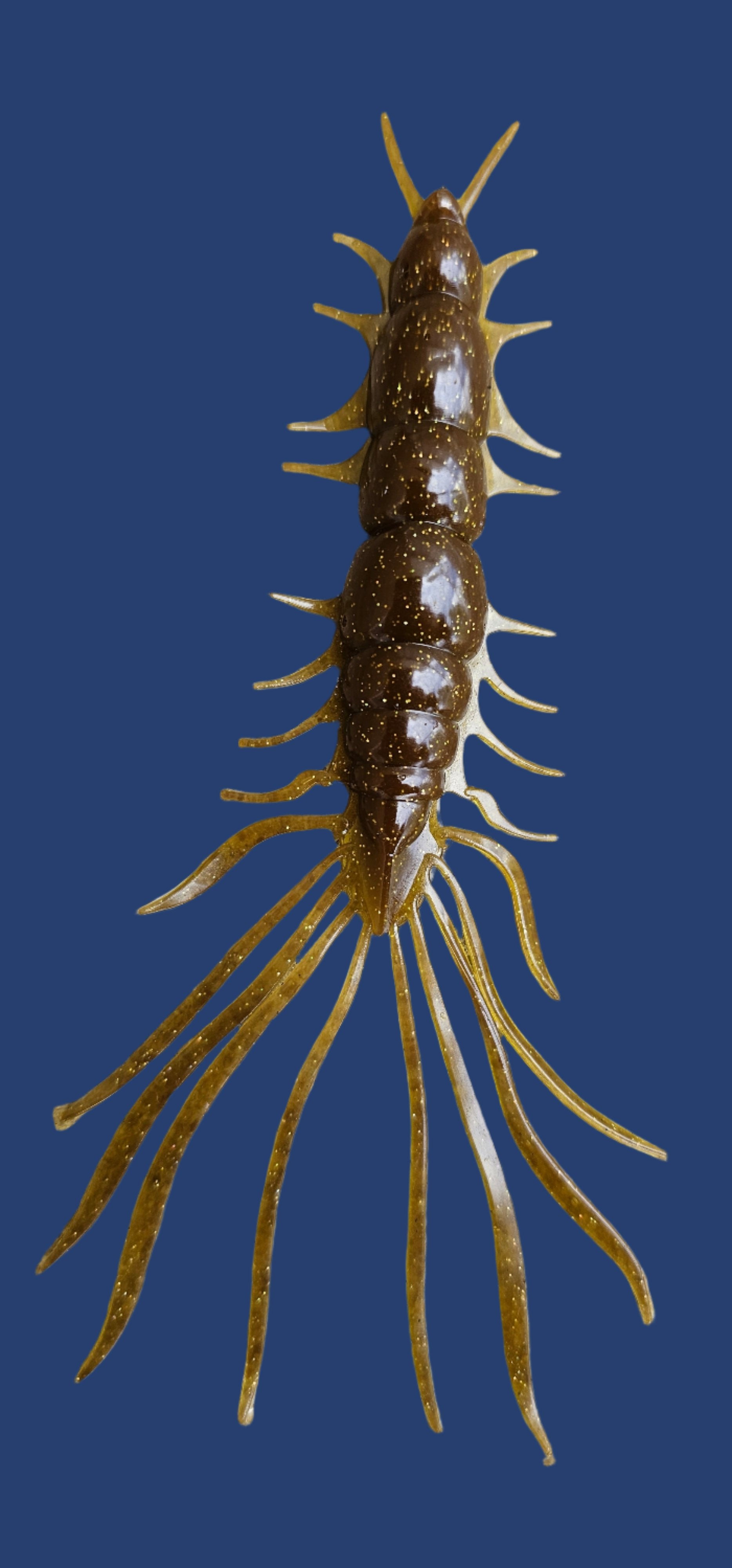 Kumbo Improved Soft Bait 5" Gold sparkling Green Pumkin Centipede 10 i ...