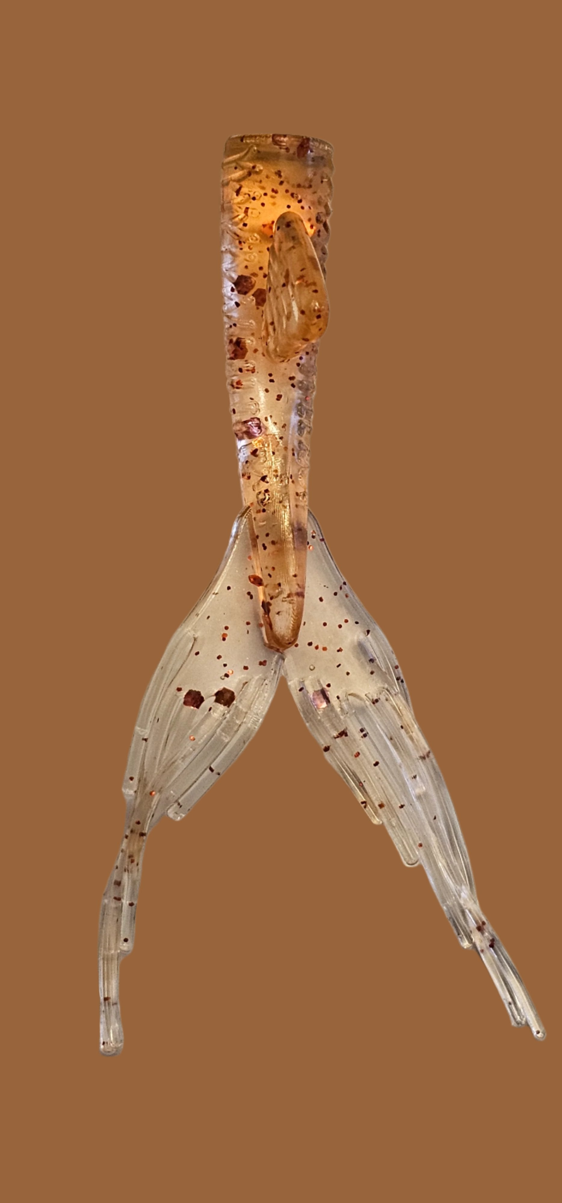 Kumbo Improved Soft Bait 2" Red Orange Sparkling Mermaid lure12 in a P ...